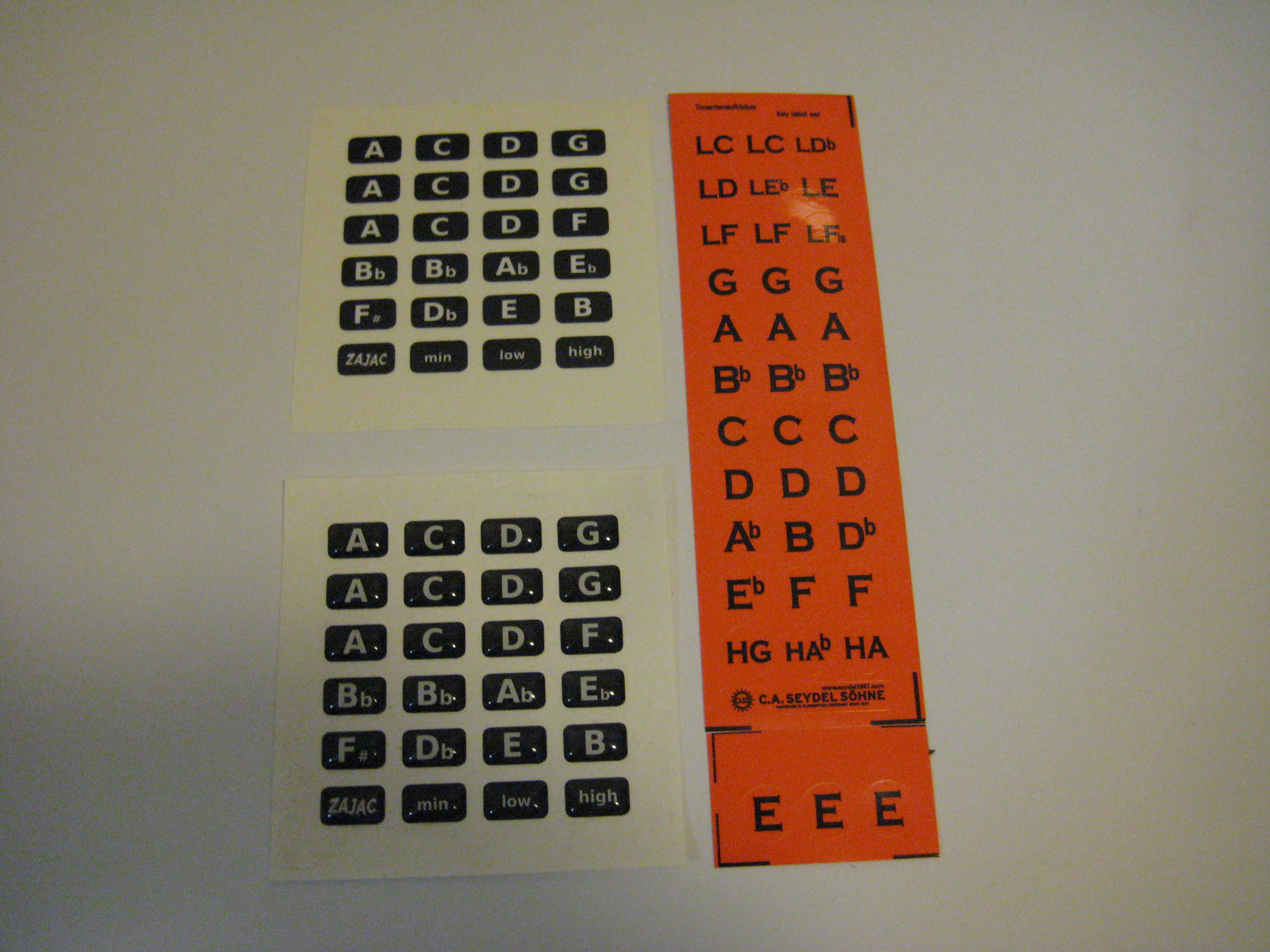 Harmonica Key Stickers - Wilson Music: Harmonica, Accordion Sales, Service